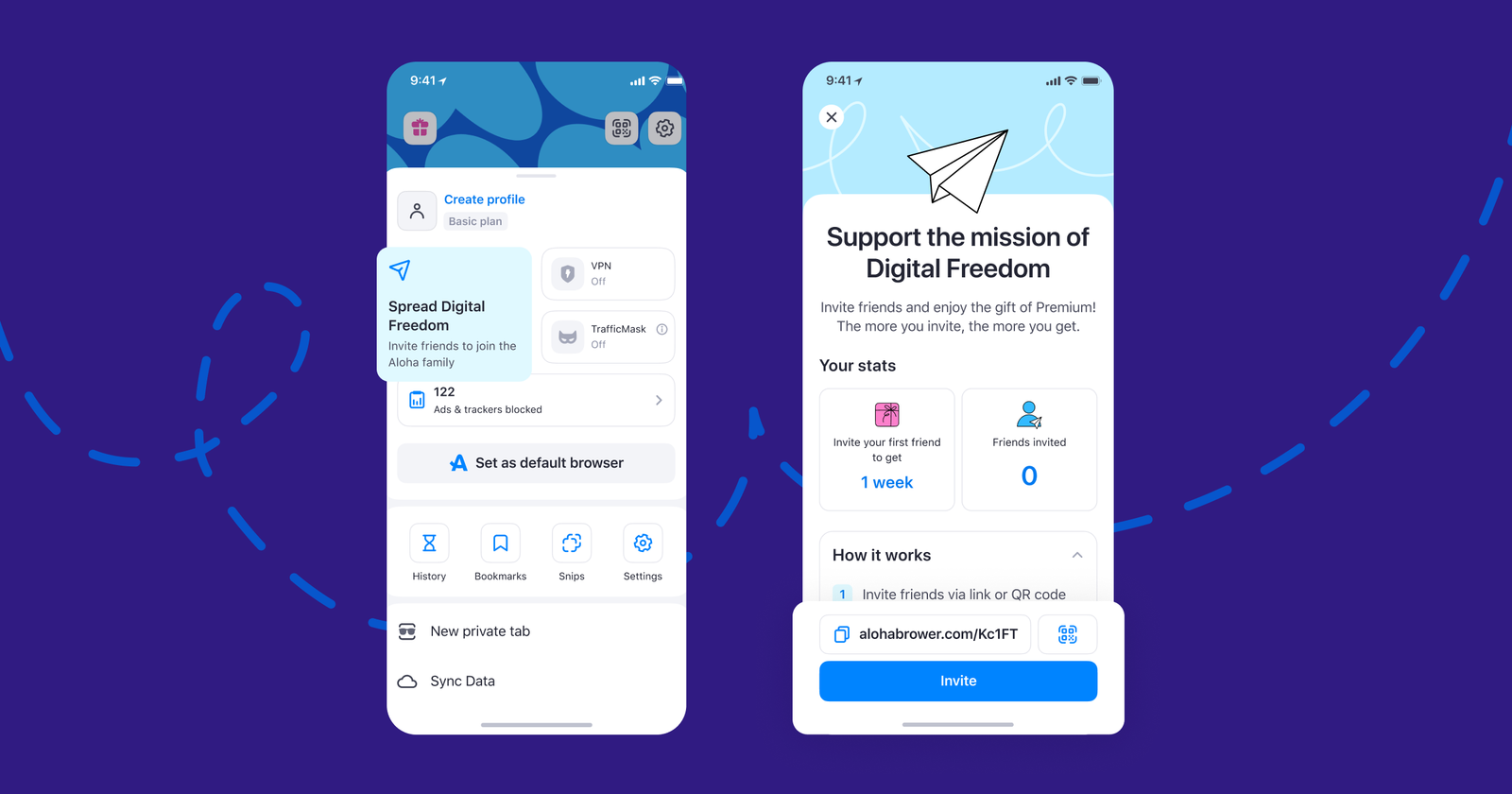 Aloha Browser’s Referral Program on iOS Got a New Upgrade